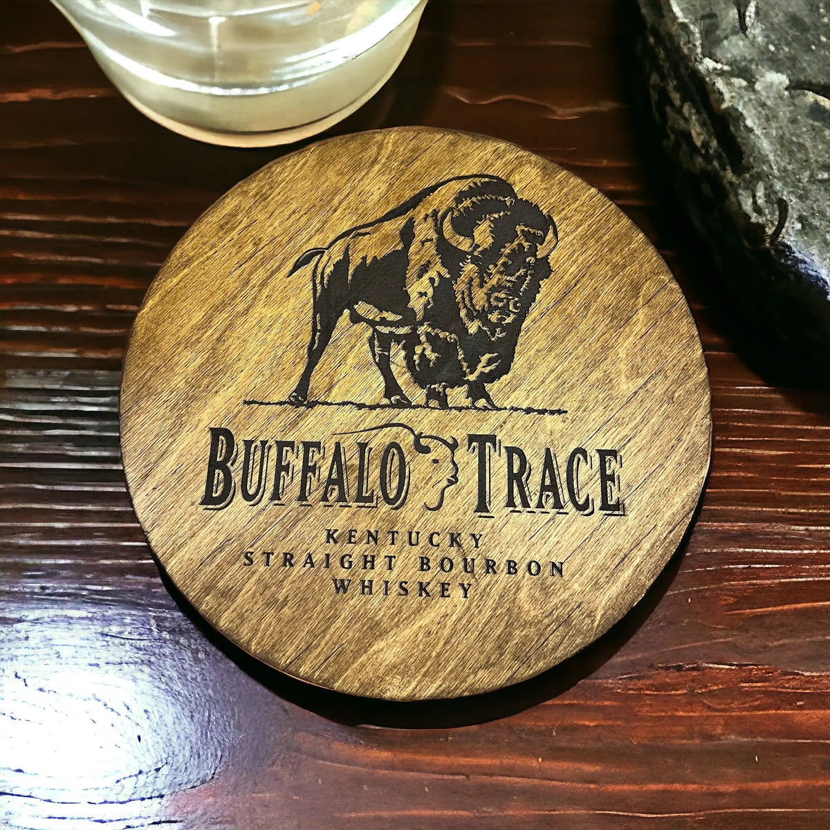 Buffalo Trace Round Sign – Rustic Halo